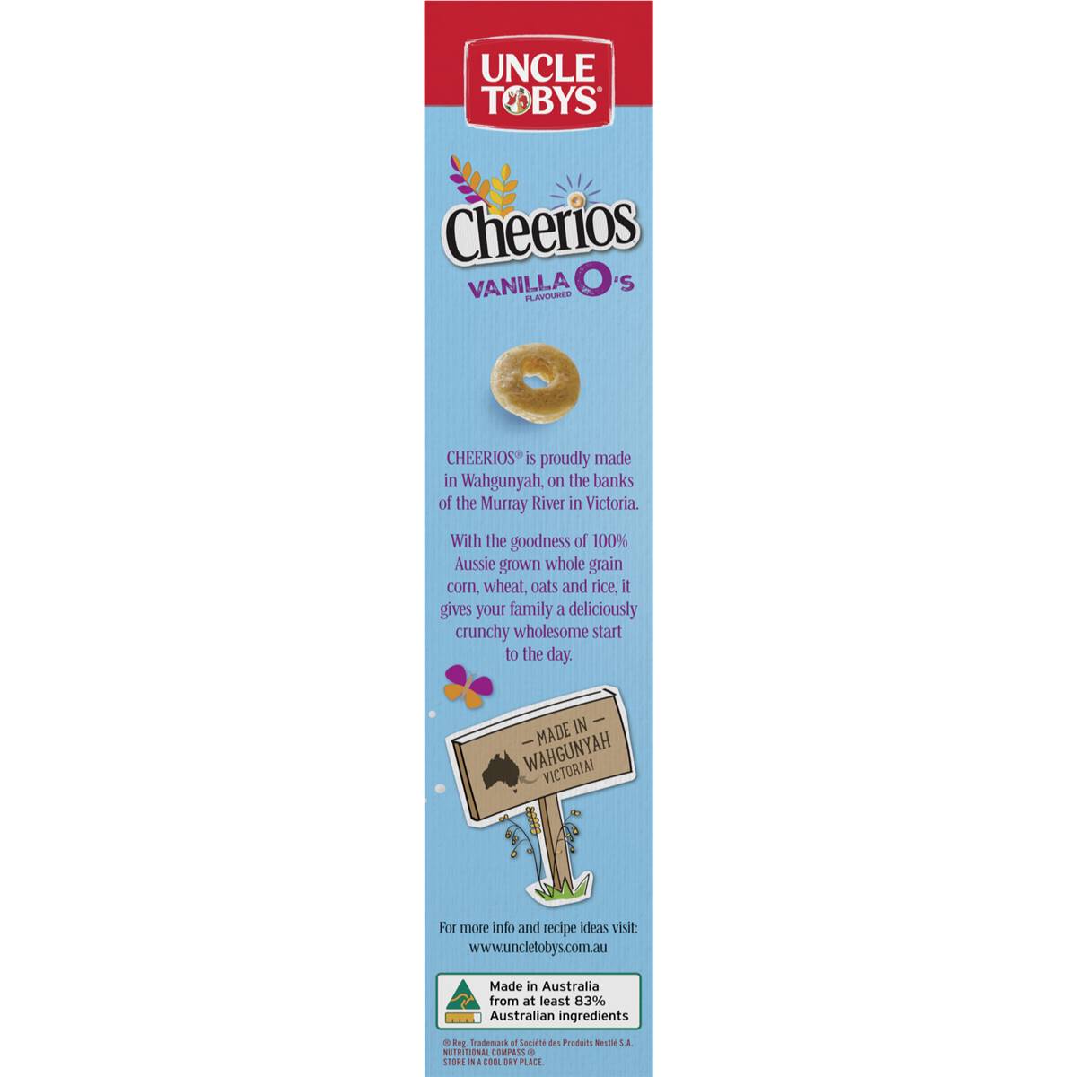 Uncle Tobys Cheerios Vanilla O's Low Sugar Breakfast Cereal 510g ...