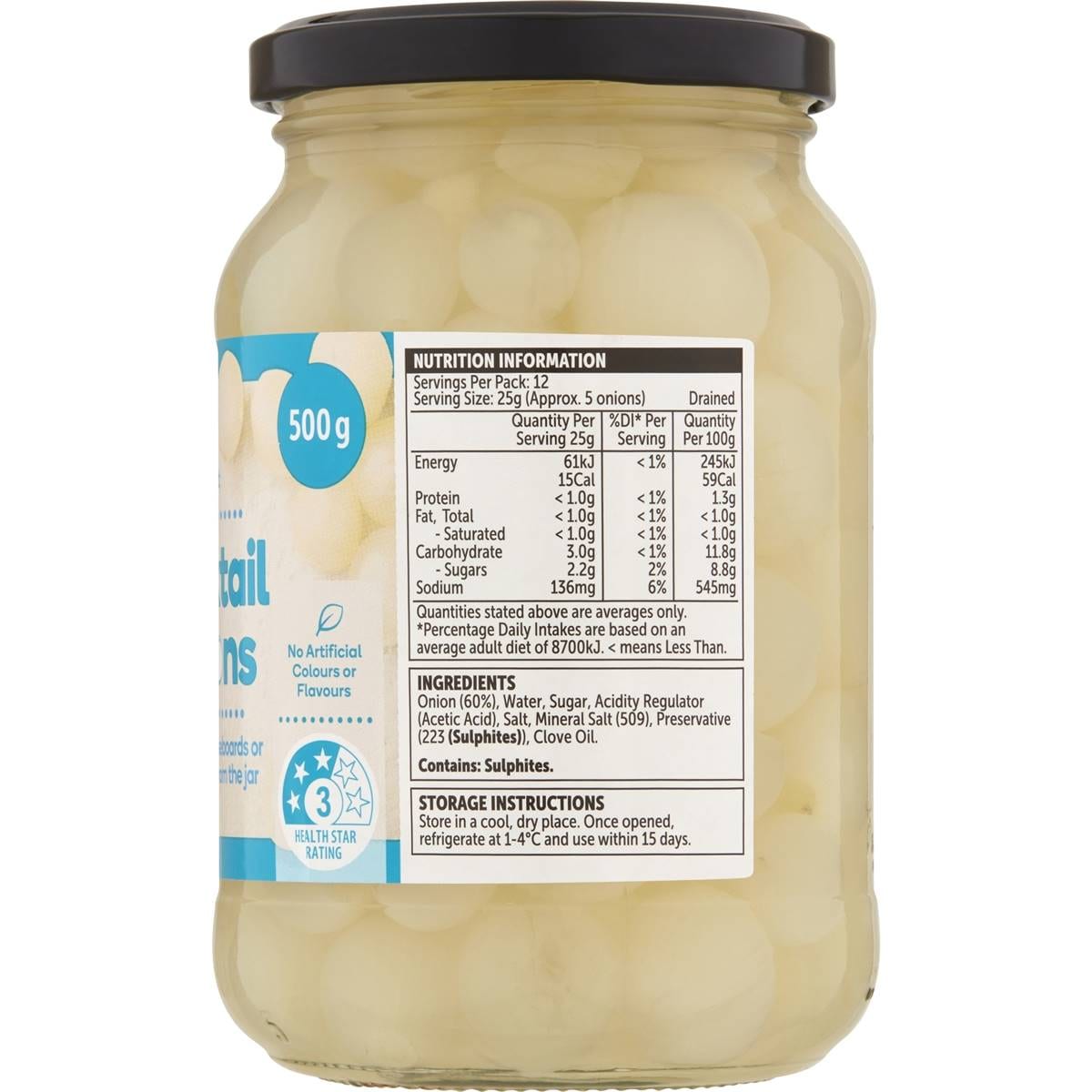 Woolworths Onions Cocktail 500g | Woolworths
