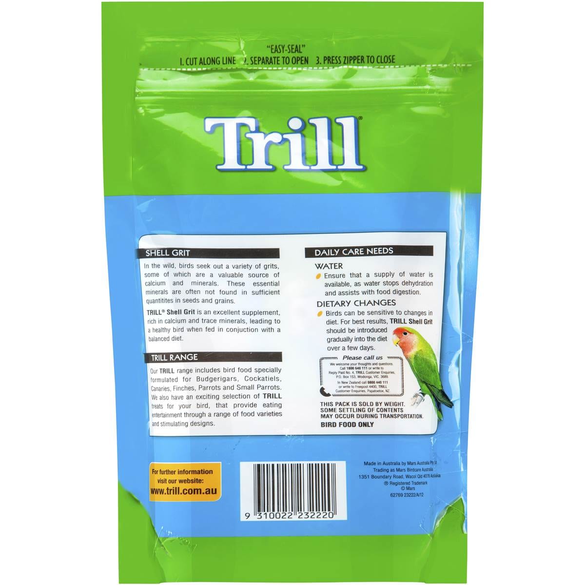 Trill Bird Shell Grit 1kg | Woolworths