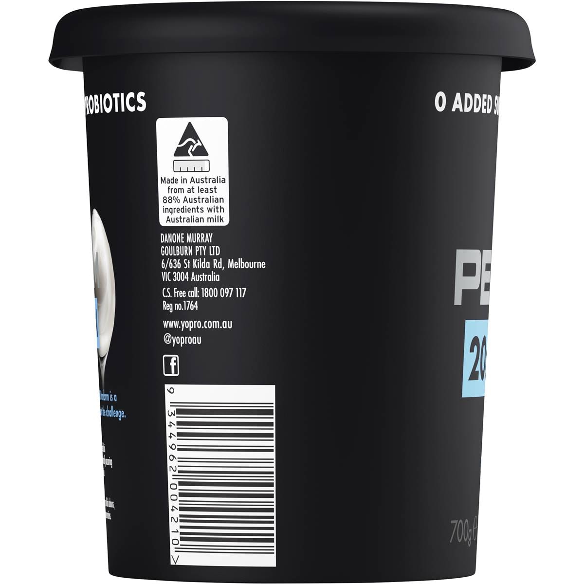 Yopro Perform High Protein Yoghurt No Added Sugar Plain 700g | Woolworths