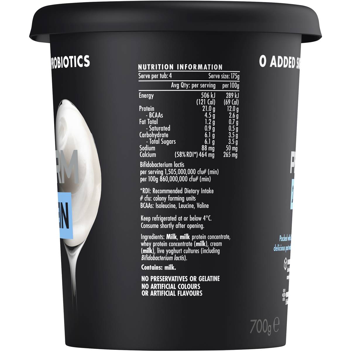 Yopro Perform High Protein Yoghurt No Added Sugar Plain 700g | Woolworths