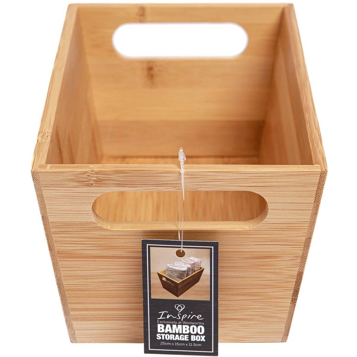 Inspire Bamboo Storage Box Small Each | Woolworths