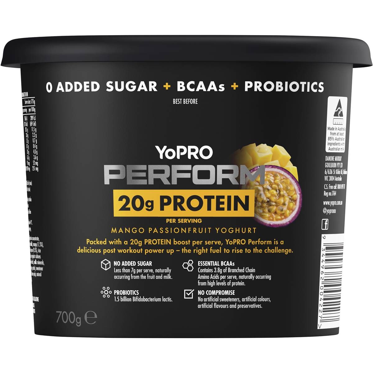 Yopro Perform High Protein Yoghurt Mango Passionfuit 700g | Woolworths