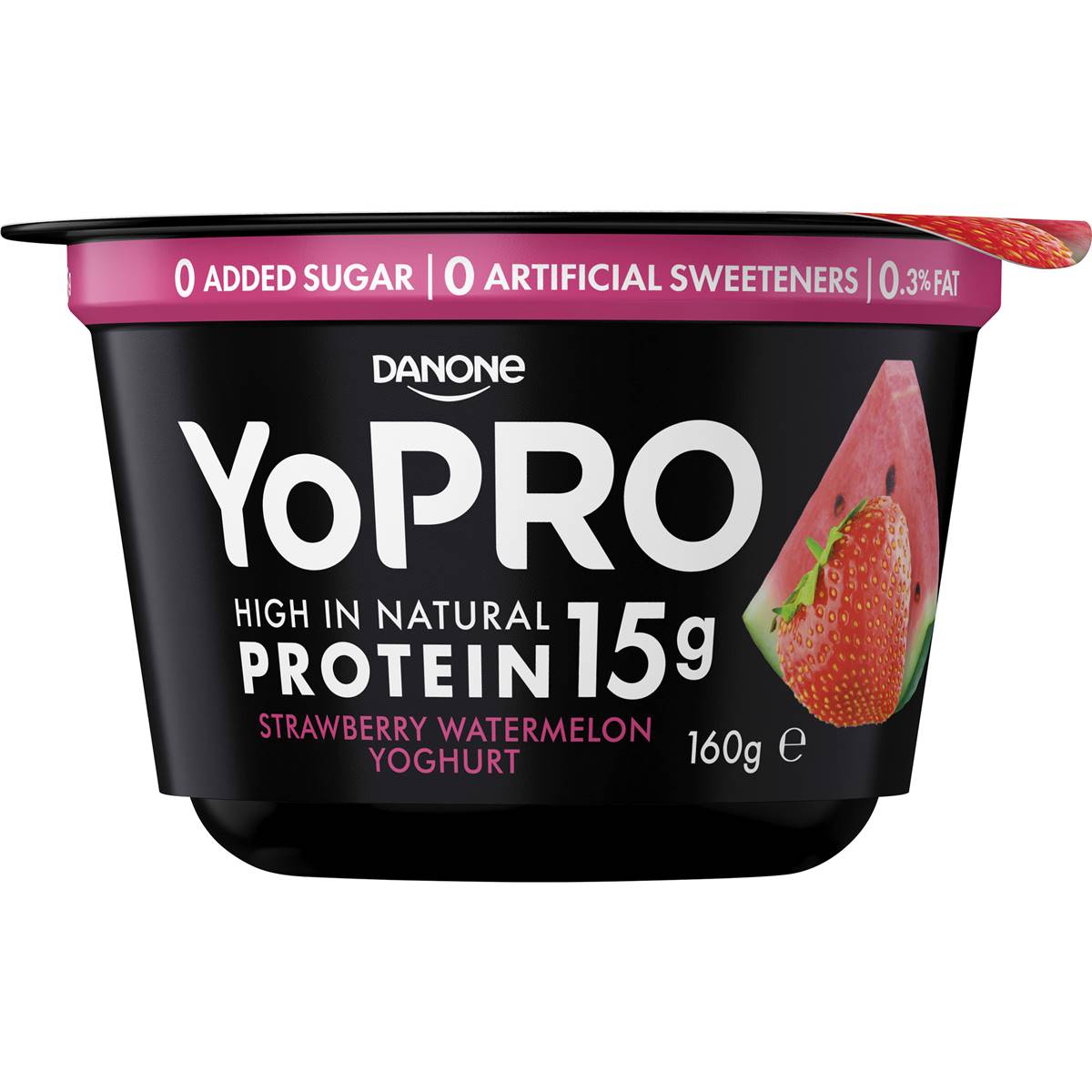 Yopro Danone High Protein Yoghurt Strawberry Watermelon 160g | Woolworths