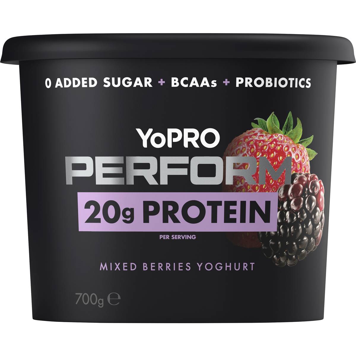 Yopro Perform High Protein Yoghurt No Added Sugar Mixed Berries 700g ...