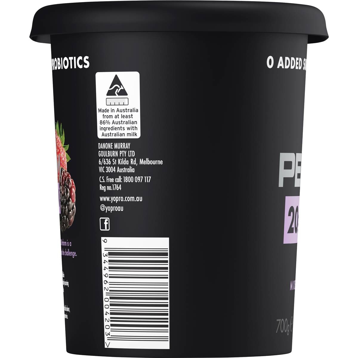 Yopro Perform High Protein Yoghurt No Added Sugar Mixed Berries 700g ...