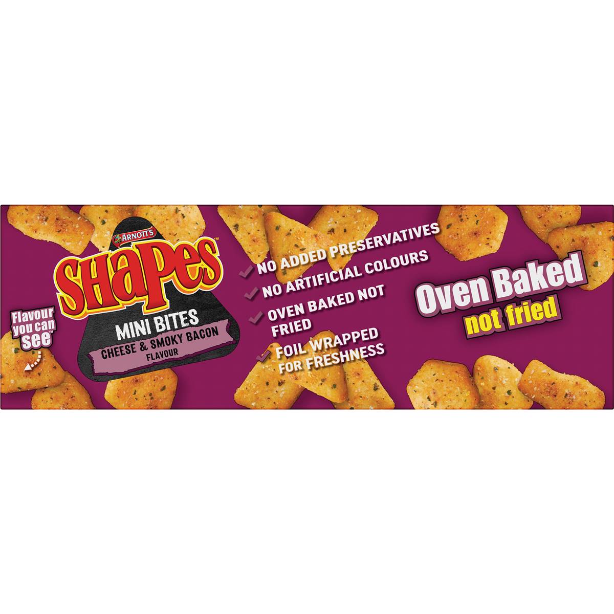 Arnott's Shapes Mini Bites Cheese & Smoky Bacon 140g | Woolworths