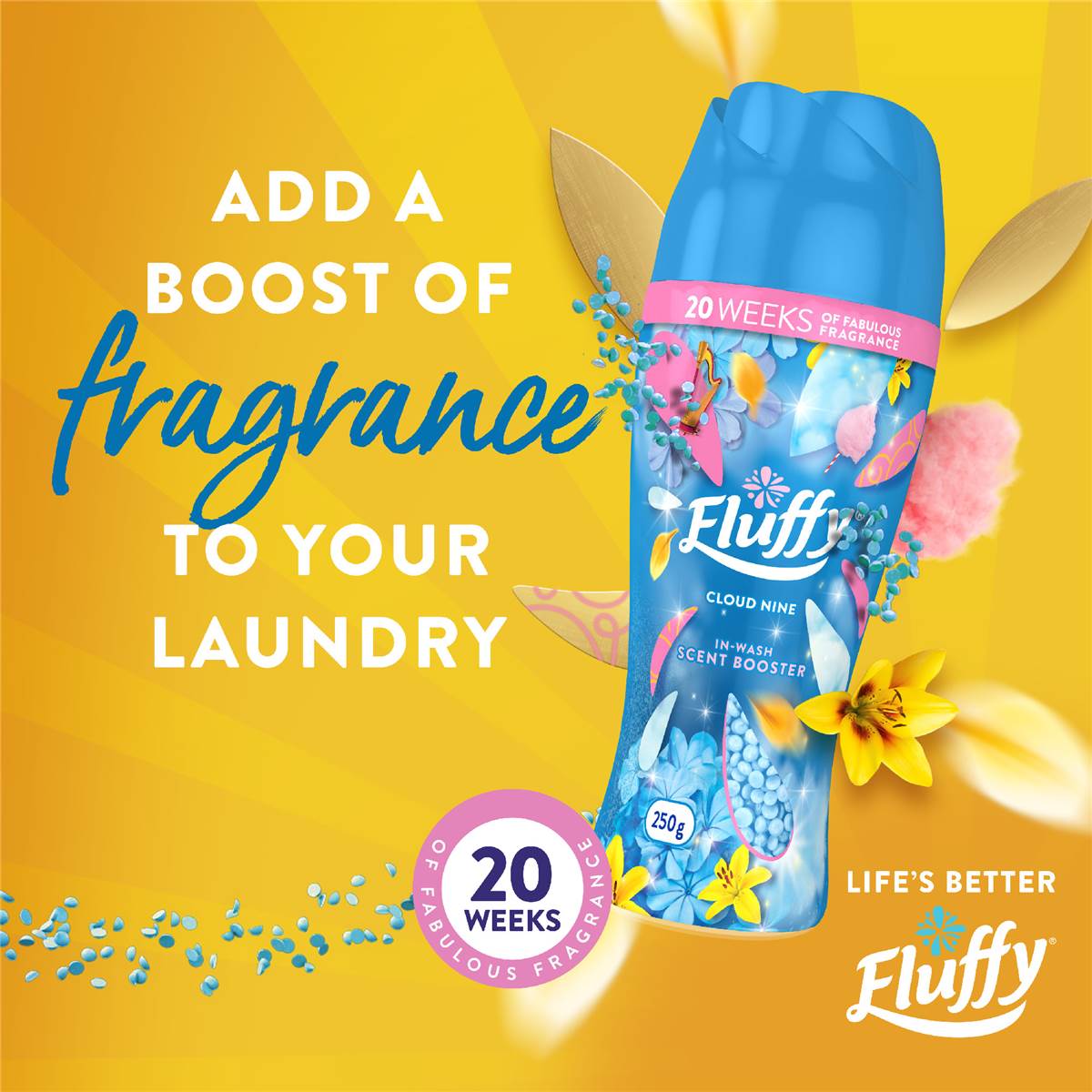 Fluffy Laundry In Wash Scent Booster Beads Cloud Nine 250g | Woolworths