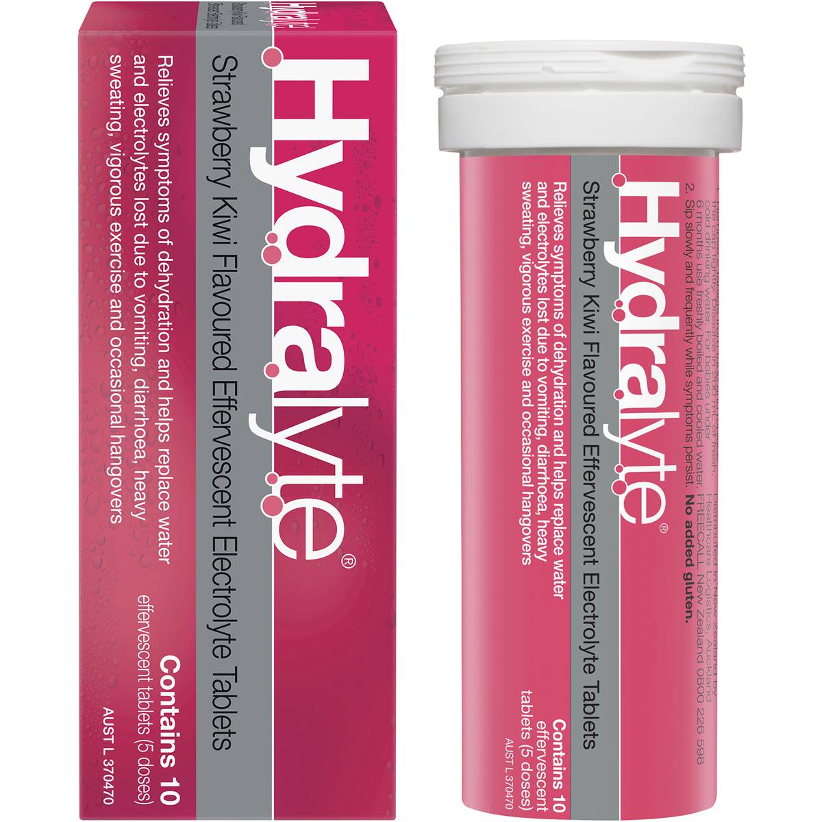 Hydralyte Effervescent Electrolyte Tablets Kiwi Strawberry 10 Pack ...