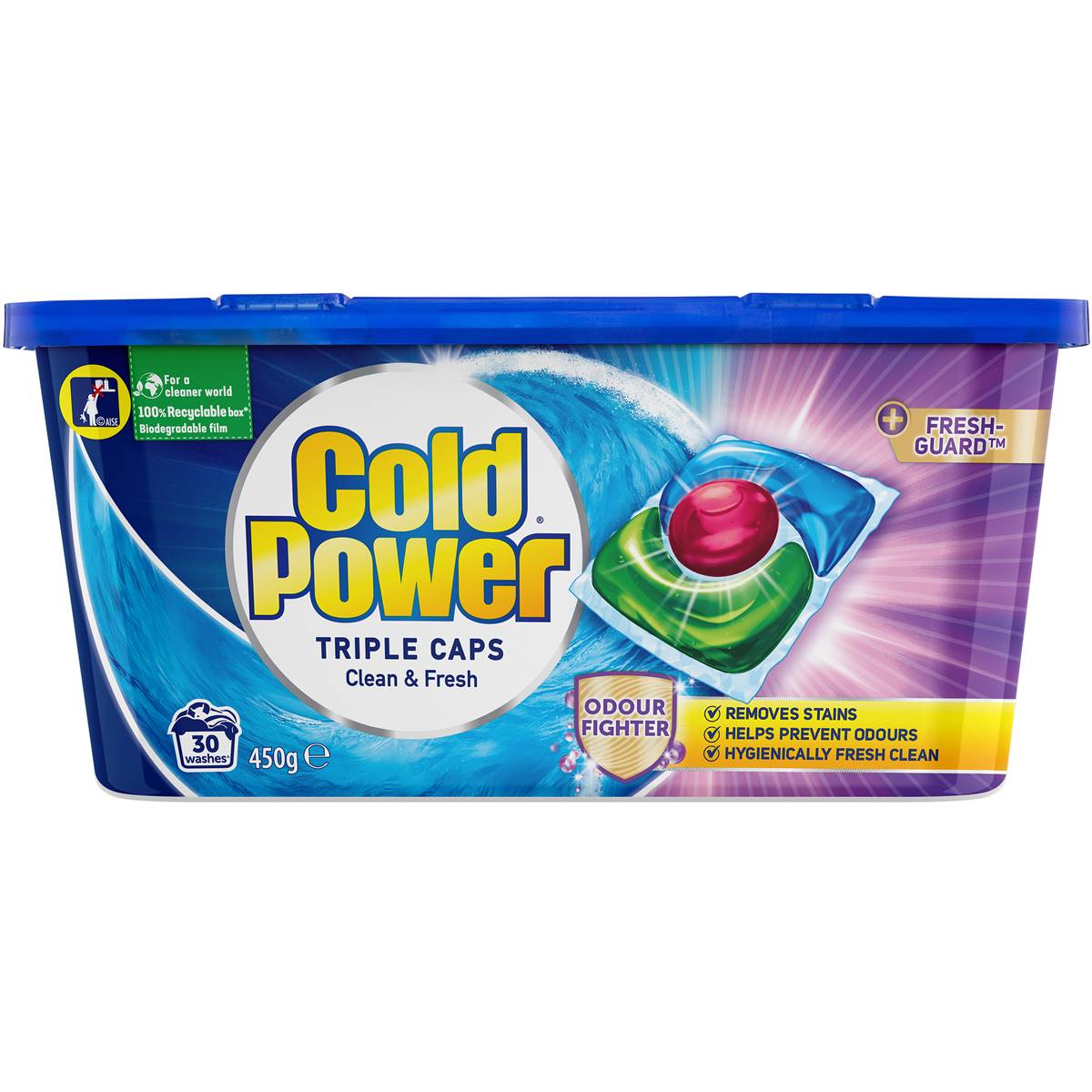 Cold Power Clean & Fresh Laundry Detergent Capsules 30 Pack | Woolworths