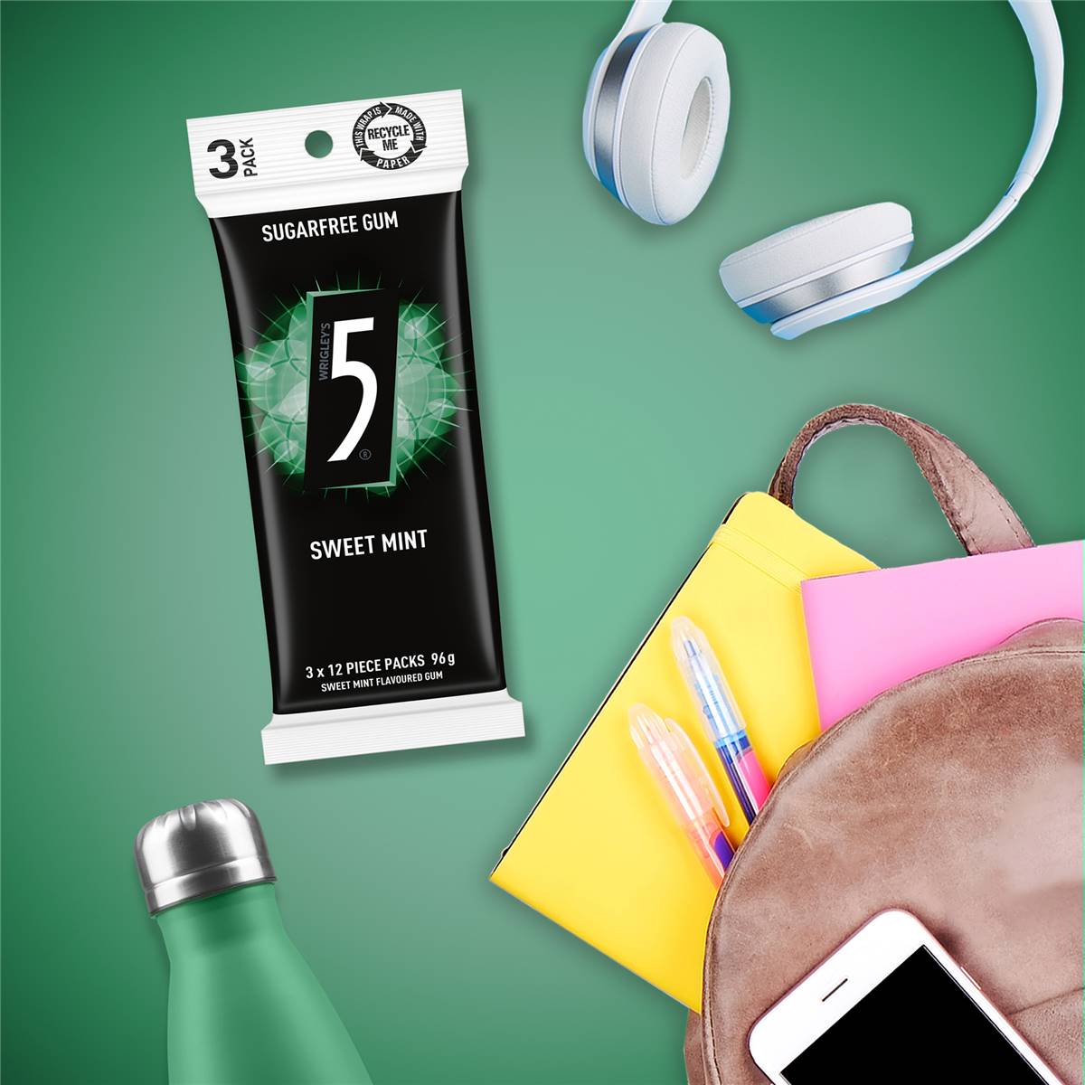 5gum Sweet Mint Sugar Free Gum 3pk 96g | Woolworths