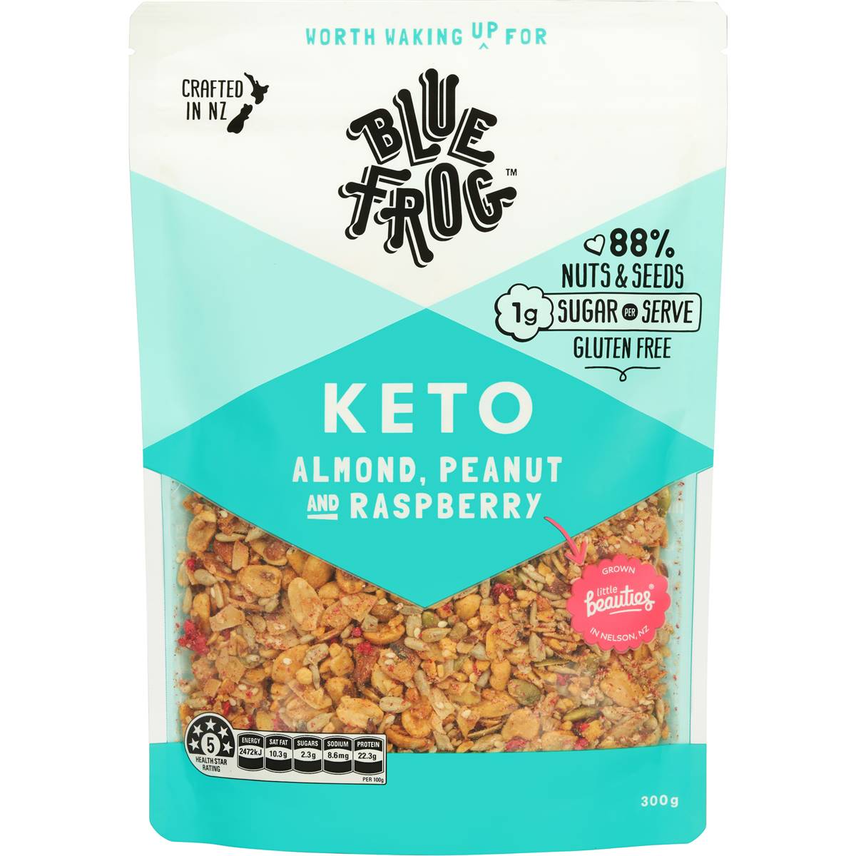 Blue Frog Keto Almond, Peanut & Raspberry Cereal 300g | Woolworths