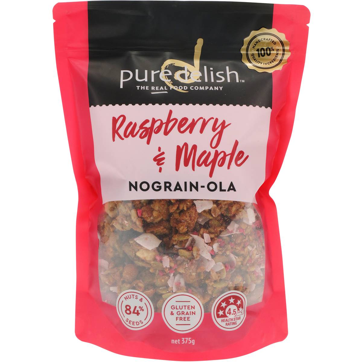 Pure Delish Raspberry & Maple Nograin-ola 375g | Woolworths