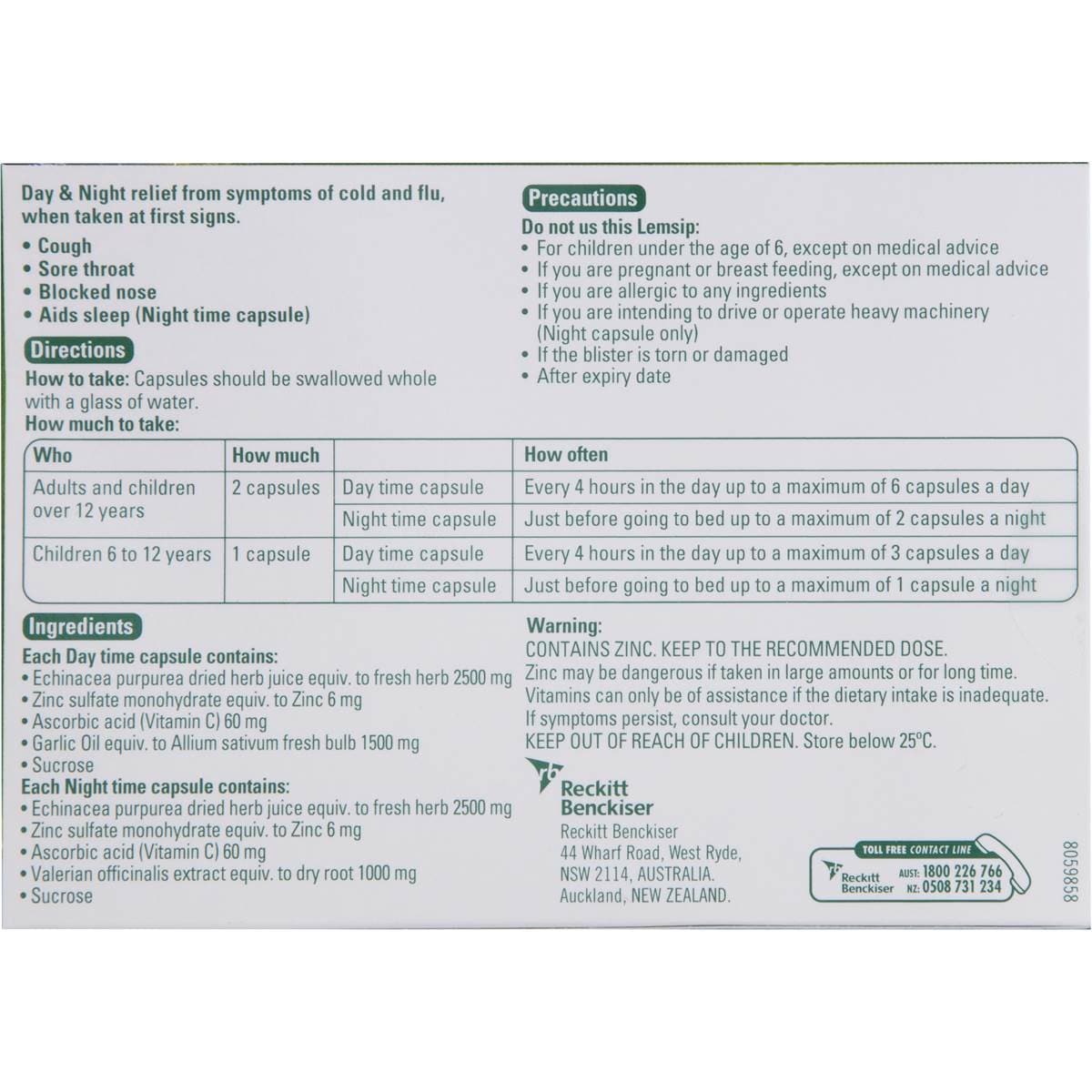 Lemsip Tablets Defence/first Sign Day & Night 24pk | Woolworths