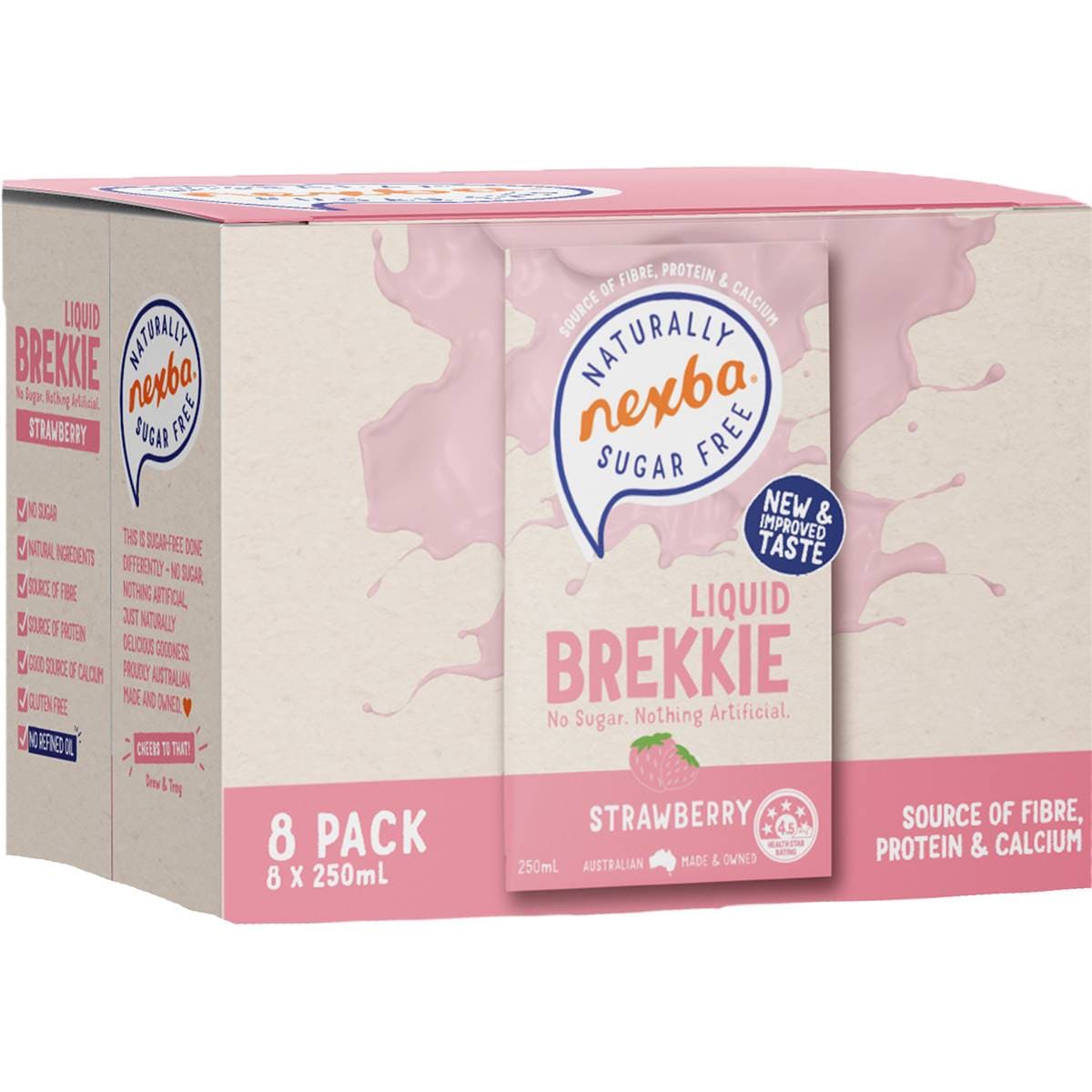 Nexba Liquid Brekkie Strawberry 250ml X 8 Pack | Woolworths
