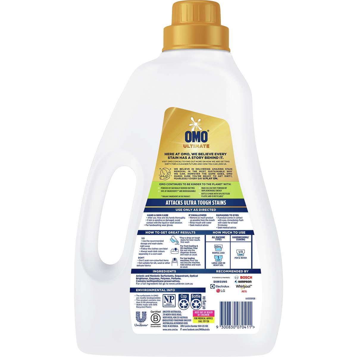 Omo Ultimate Laundry Liquid Front & Top Loader 40 Washes 2l | Woolworths