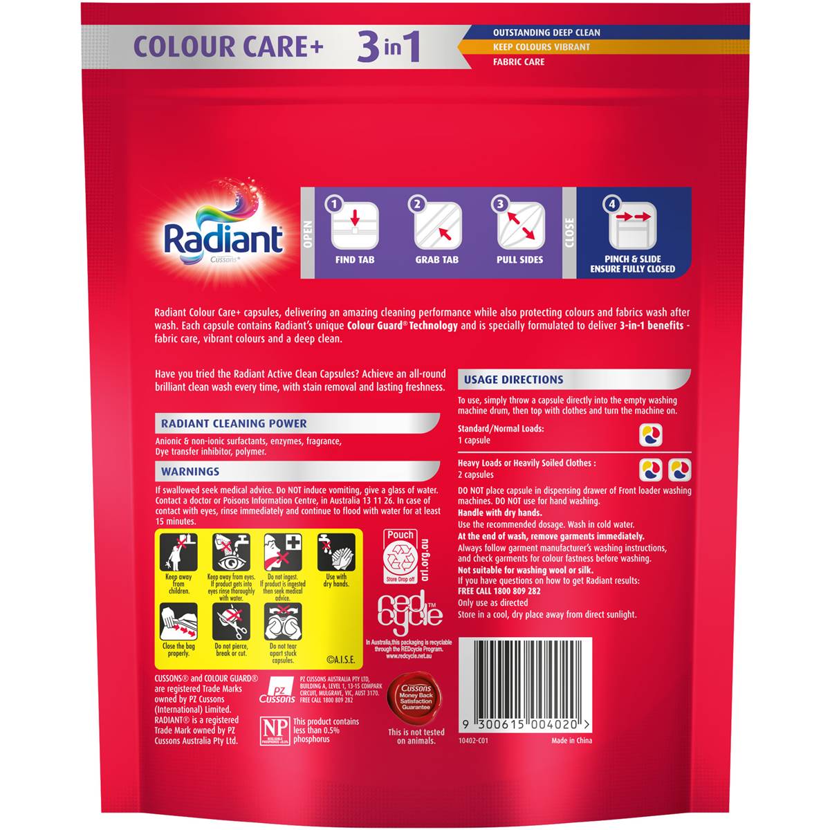 Radiant Colour Care+ Liquid Laundry Capsules Detergent Washing 28 Pack ...