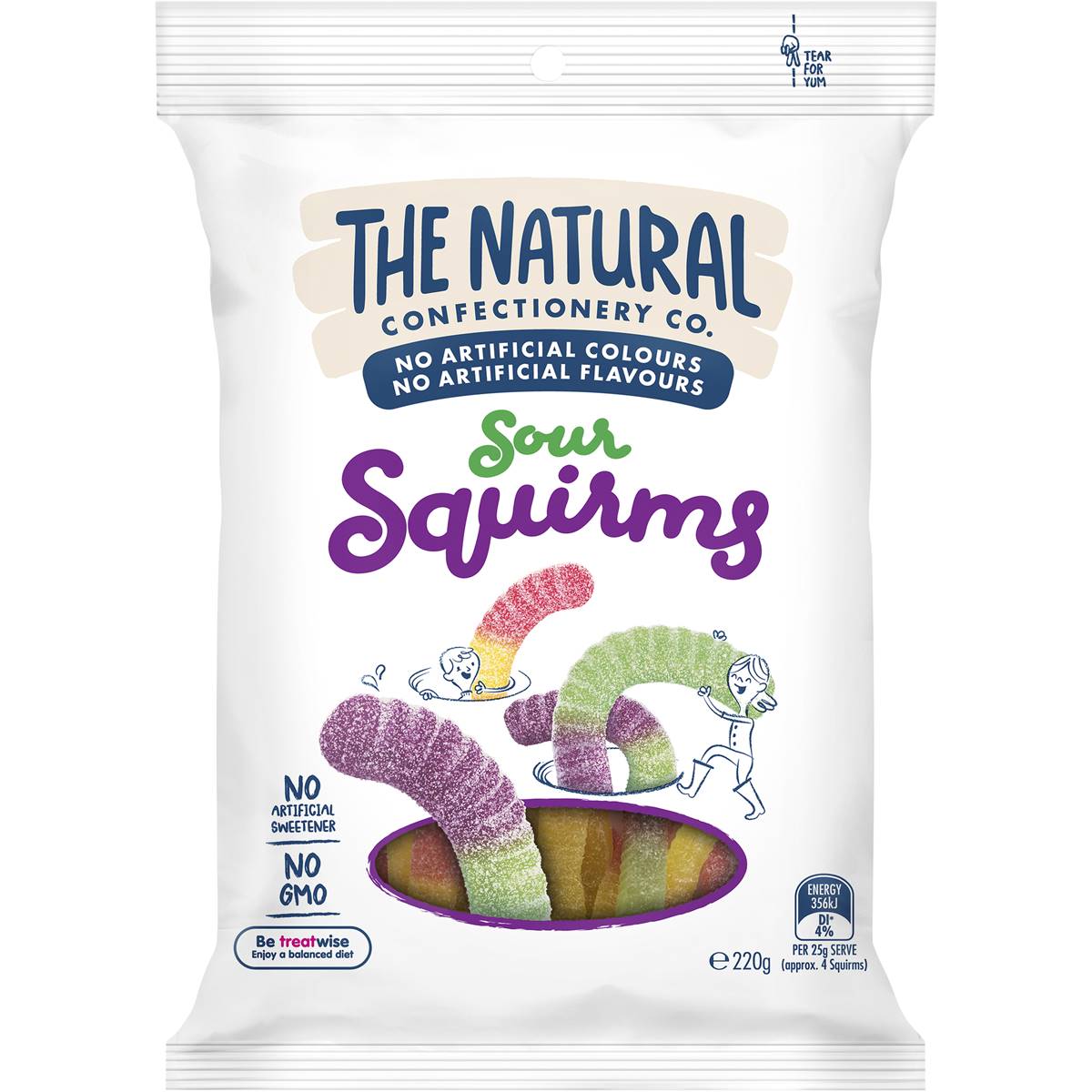 The Natural Confectionery Co. Sour Squirms Lollies 220g | Woolworths