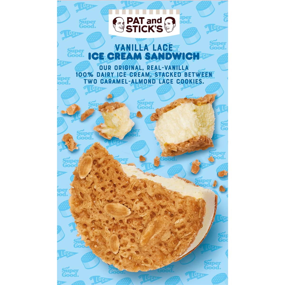 Pat And Stick's Ice Cream Sandwich Vanilla Lace 3 Pack | Woolworths