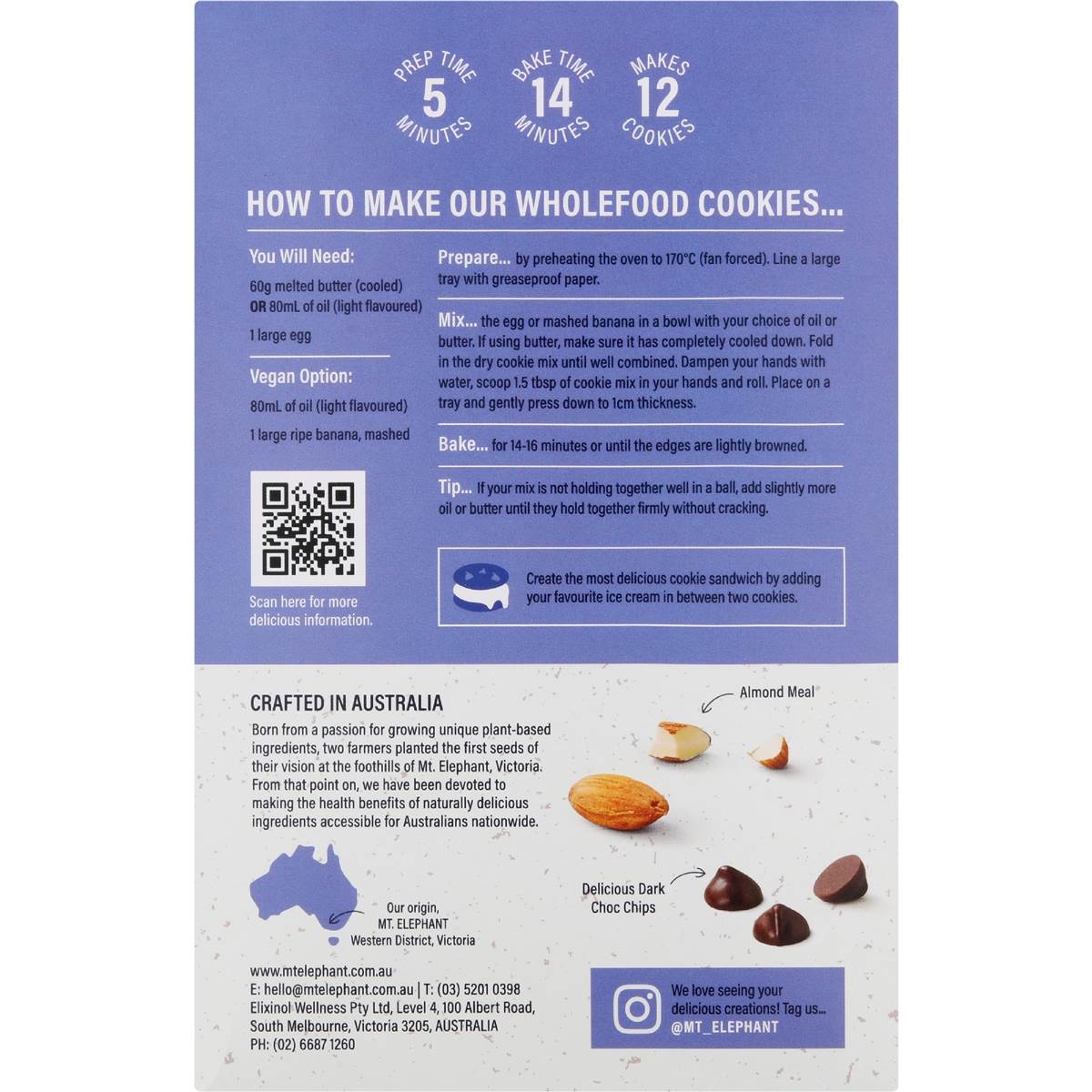 Mt Elephant Double Choc Superfood Cookie Mix 375g | Woolworths