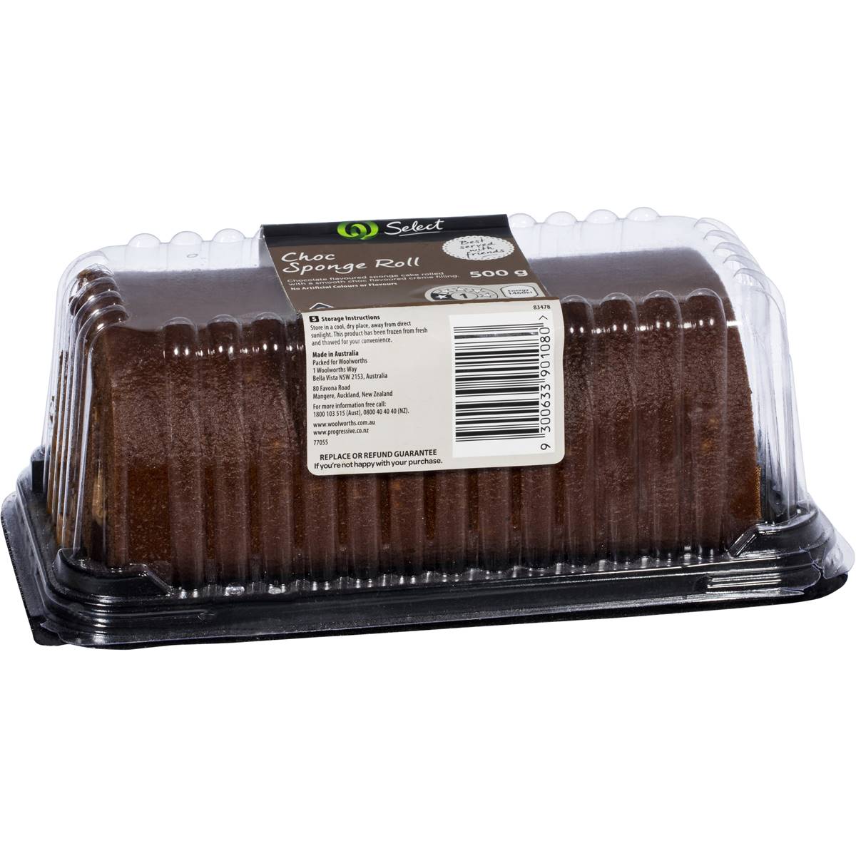 Woolworths Sponge Roll Double Choc 500g Woolworths