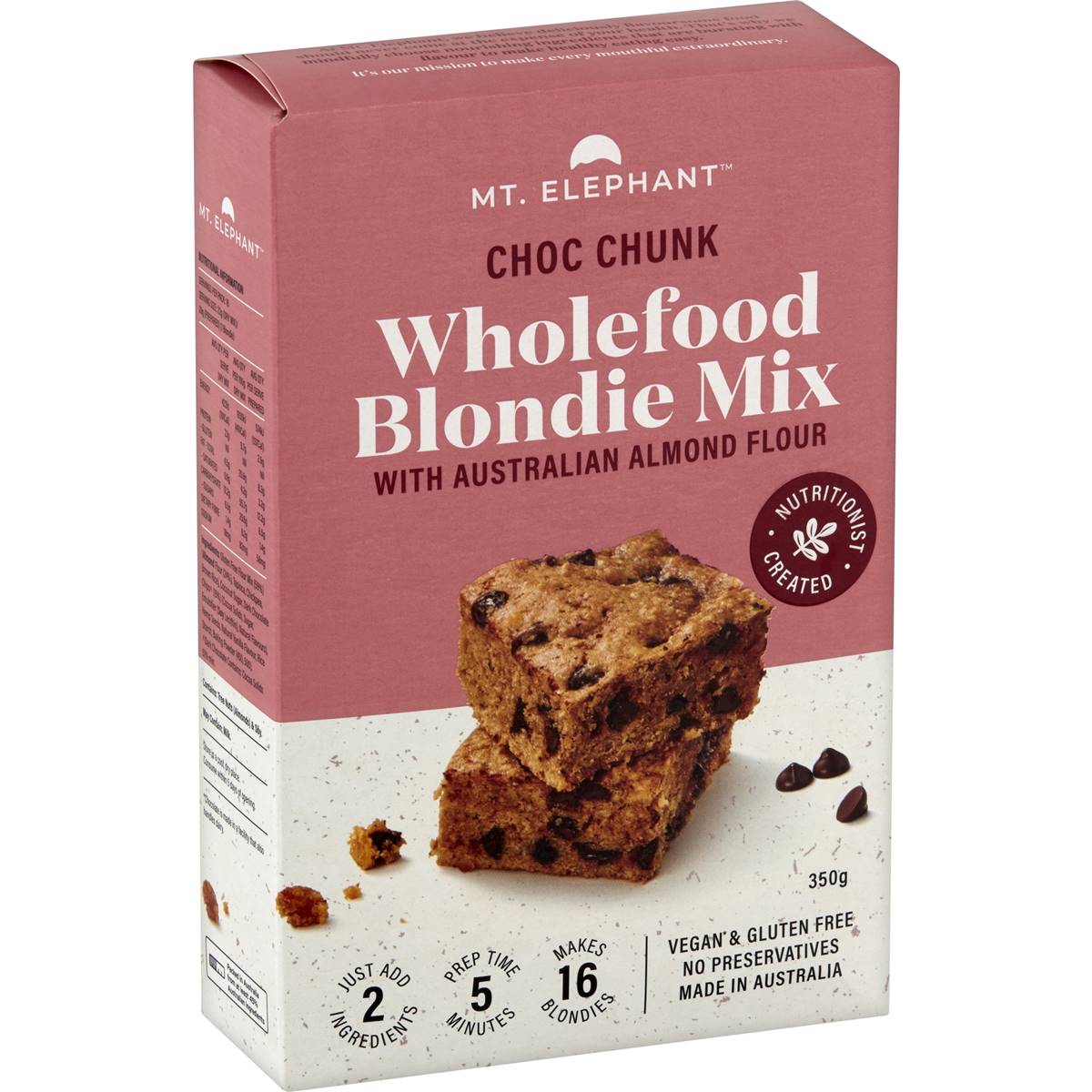 Mt Elephant Choc Chunk Wholefood Blondie Mix 350g | Woolworths