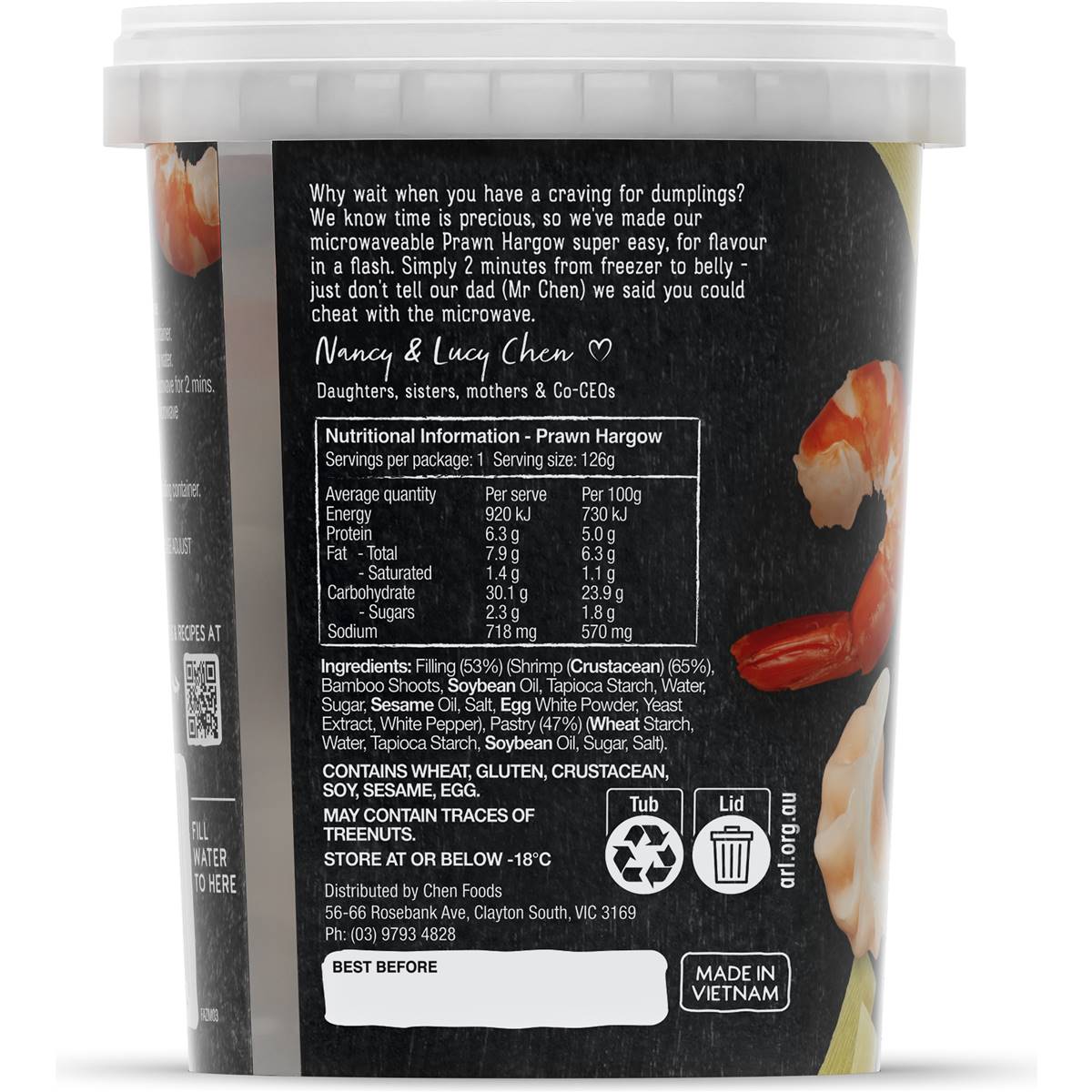 Mr Chen's Microwave Easy Snack Pack Prawn Hargow Dumplings 126g ...