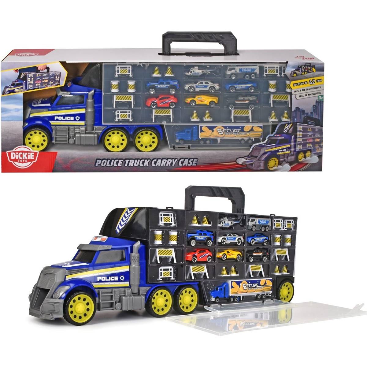 Dickie Toys Car Carrier Fire Or Police Truck Assorted Each | Woolworths