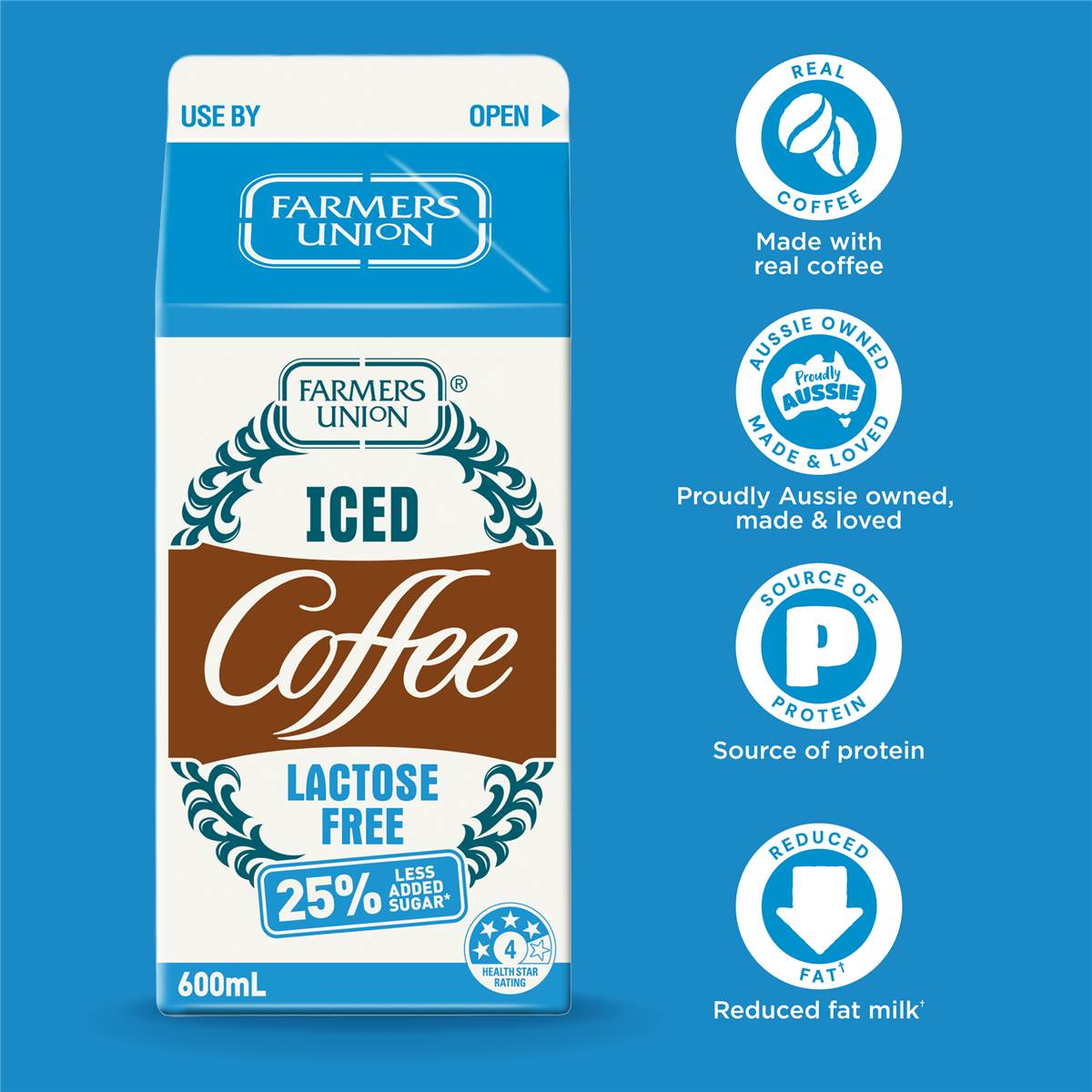 Farmers Union Lactose Free Iced Coffee 600ml | Woolworths