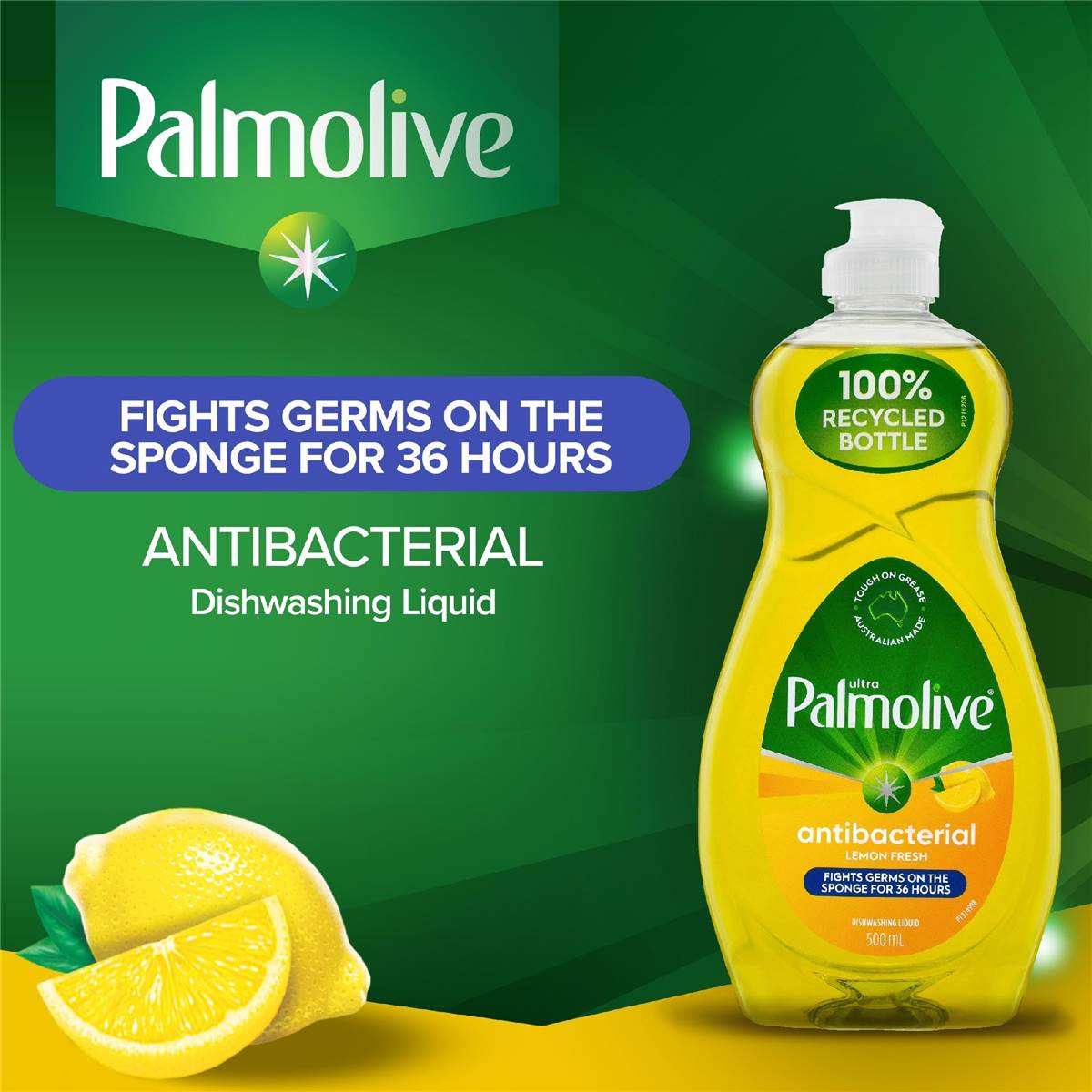 Palmolive Dishwashing Liquid Antibacterial Lemon - Ultra 500ml | Woolworths
