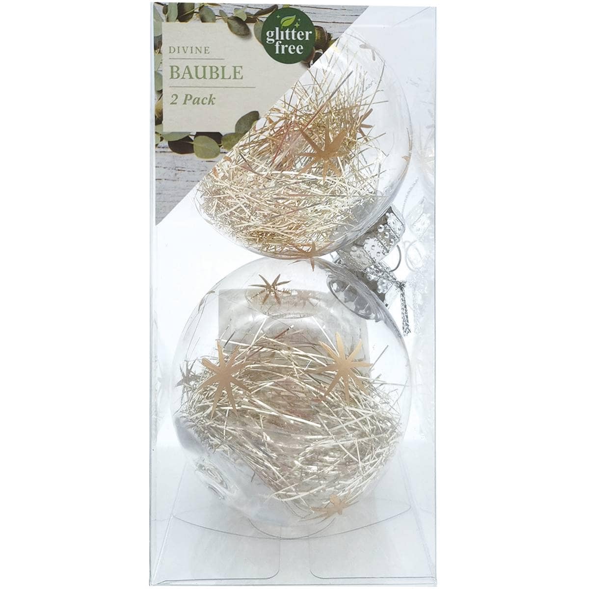 Christmas Divine Baubles Clear Tinsel 2 Pack | Woolworths