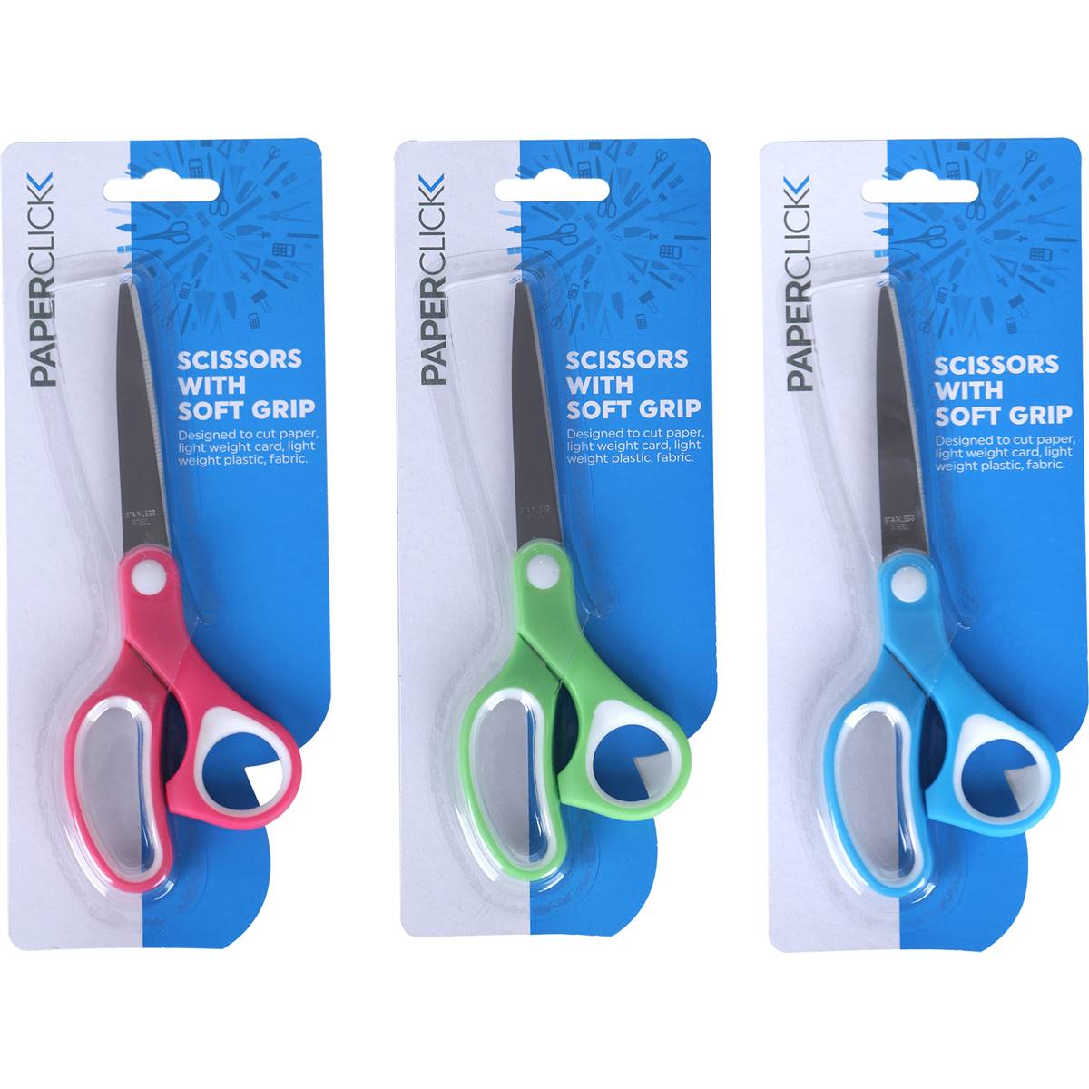 Paperclick Scissors Soft Grip 17cm Each | Woolworths
