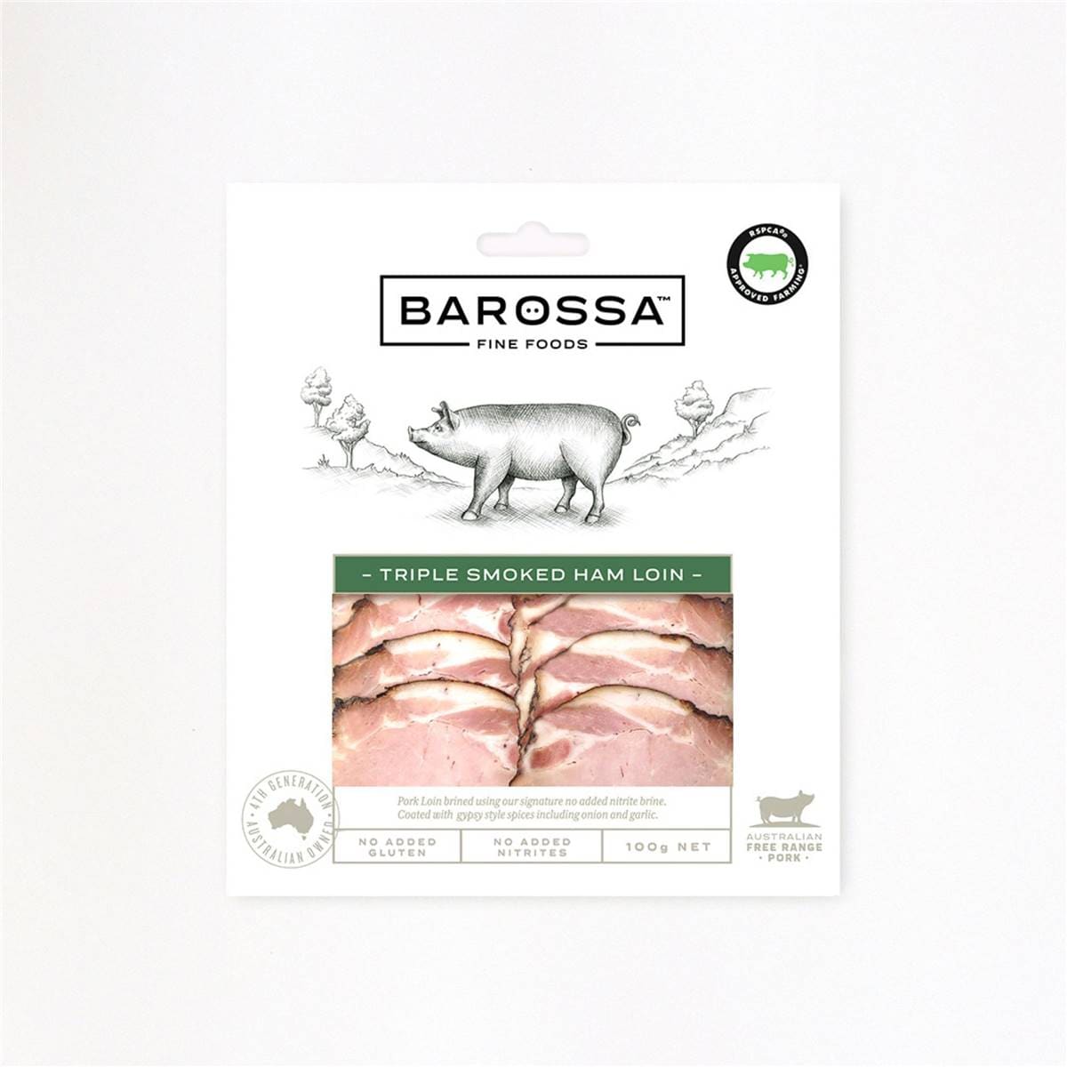 Barossa Fine Foods Triple Smoked Ham Loin 100g | Woolworths