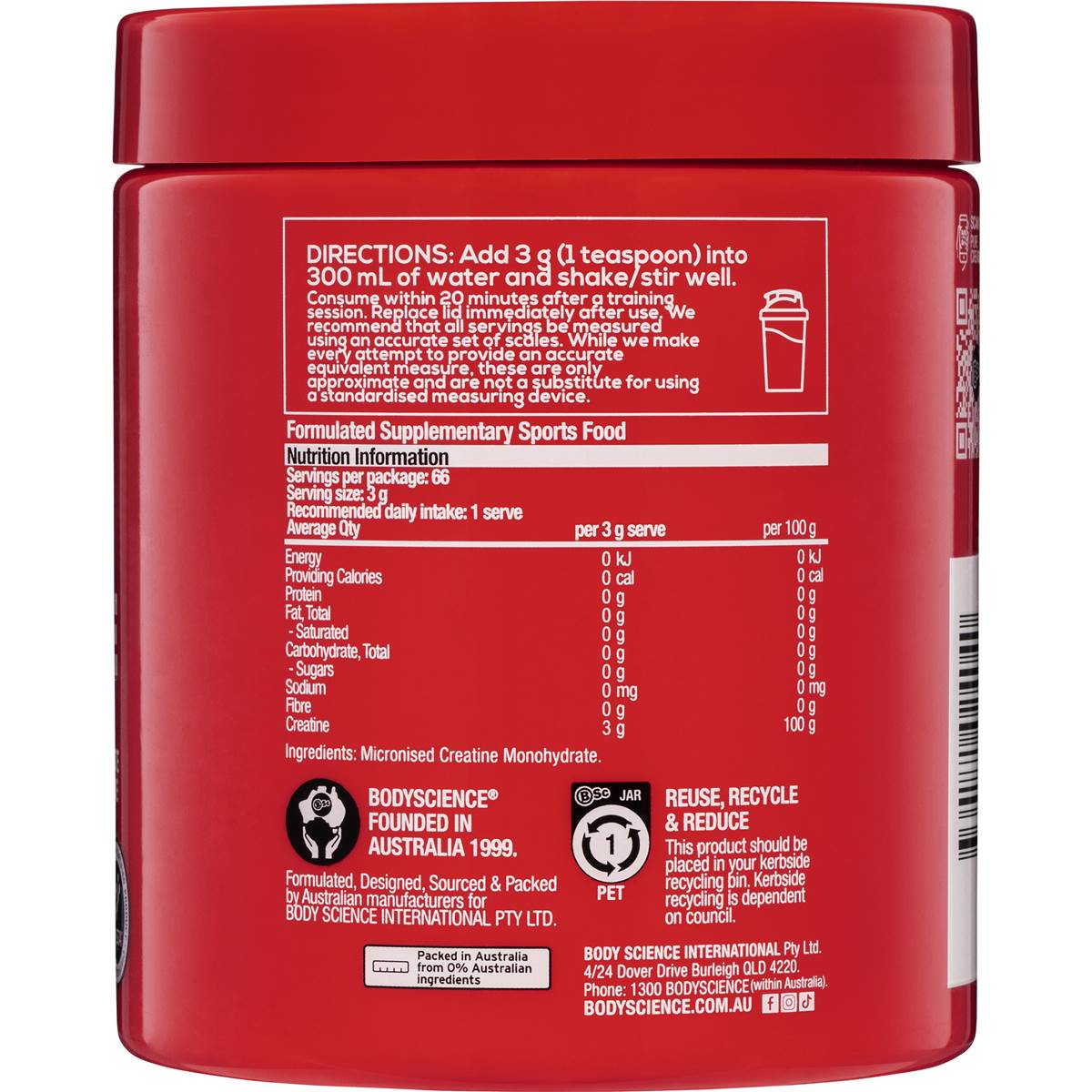 Bsc Pure Creatine 200g | Woolworths