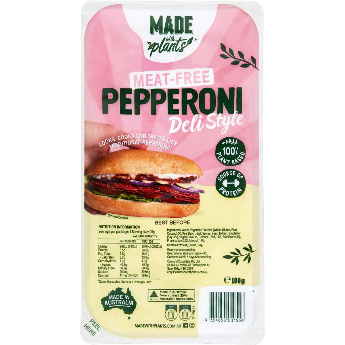 Made With Plants Meat Free Deli Style Pepperoni 100g | Woolworths