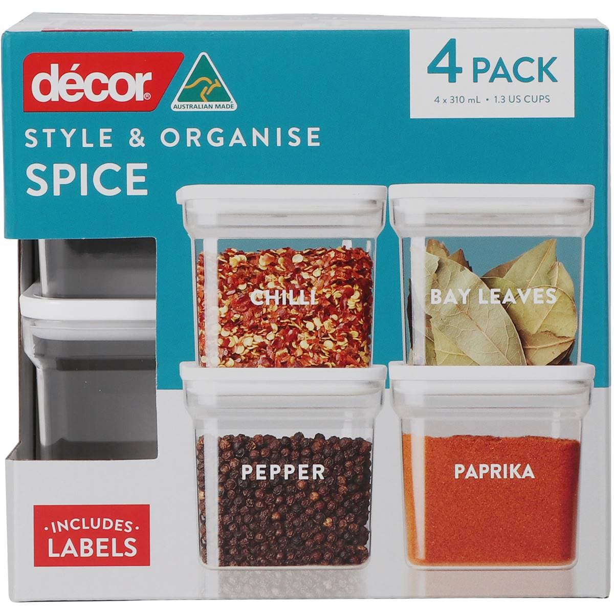 Decor Pantry Style & Organise Spice Set 4 Pack | Woolworths