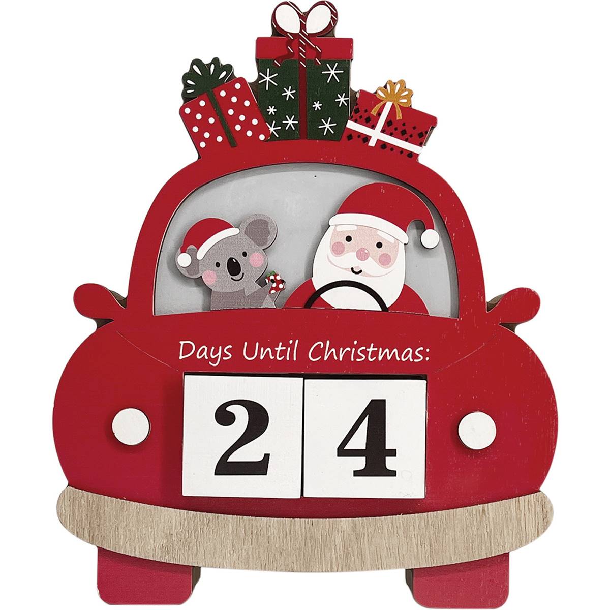 Christmas Santa Car Countdown Block Each | Woolworths