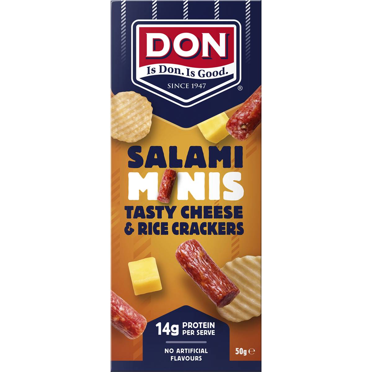 Don Salami Minis, Tasty Cheese & Rice Crackers 50g | Woolworths