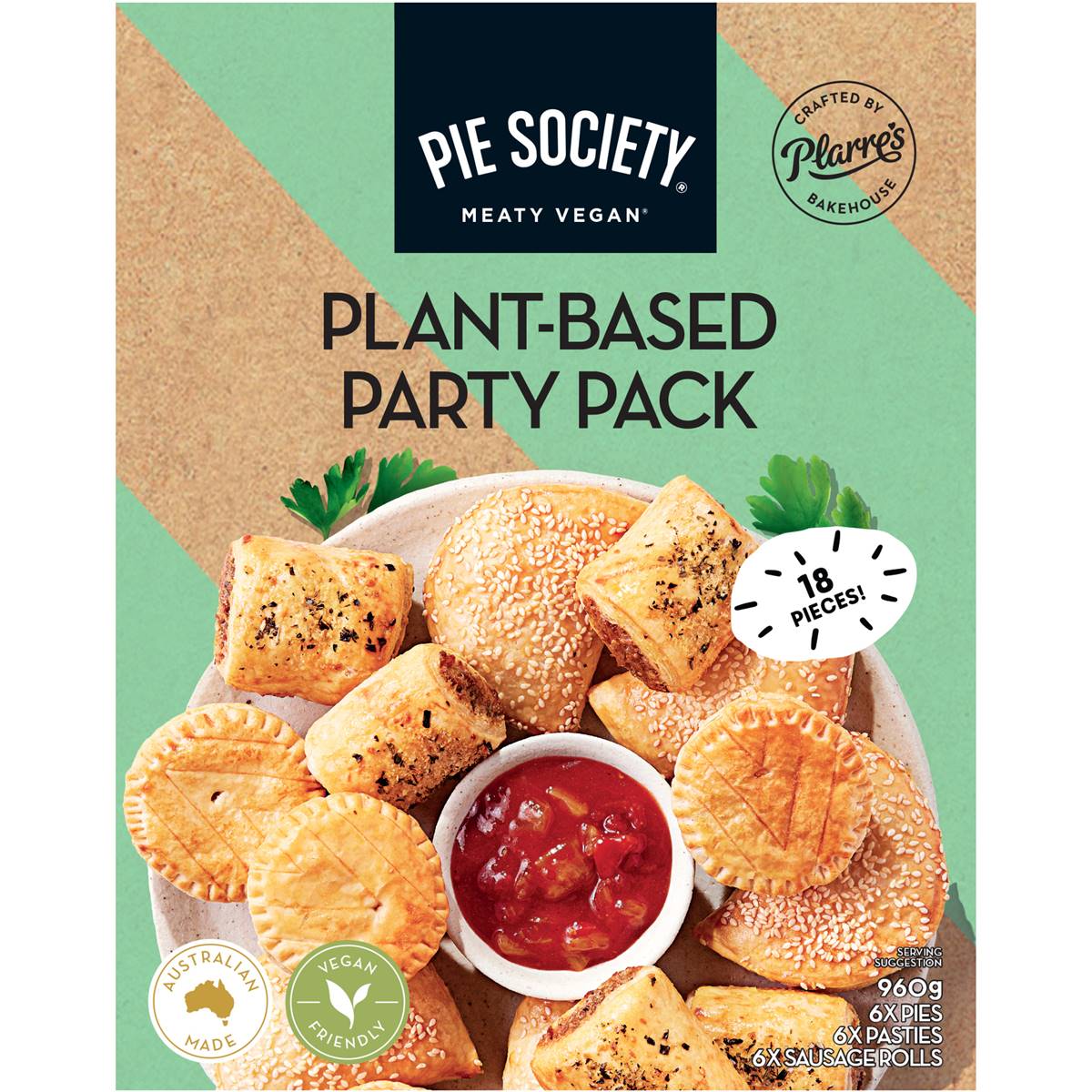 Pie Society Plant Based Party Pack 18 Pack | Woolworths