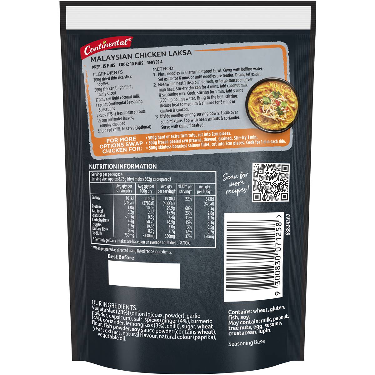 Continental Seasoning Sensations Recipe Base Malaysian Laksa 34g ...