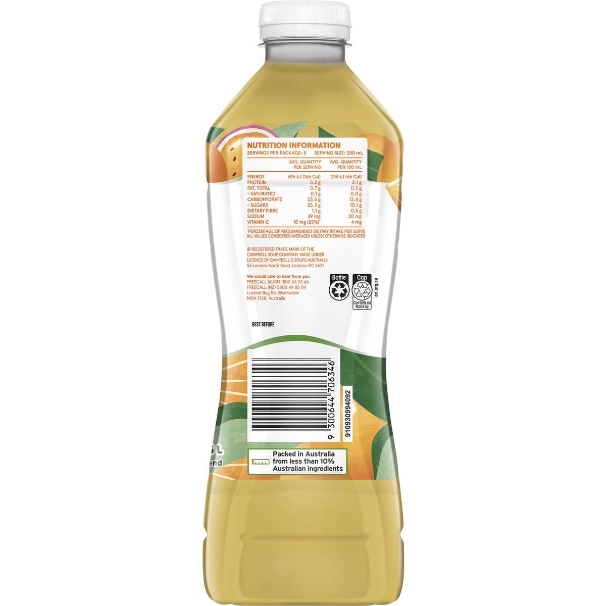 V8 Protein Blend Smoothie Tropical 1.25l | Woolworths