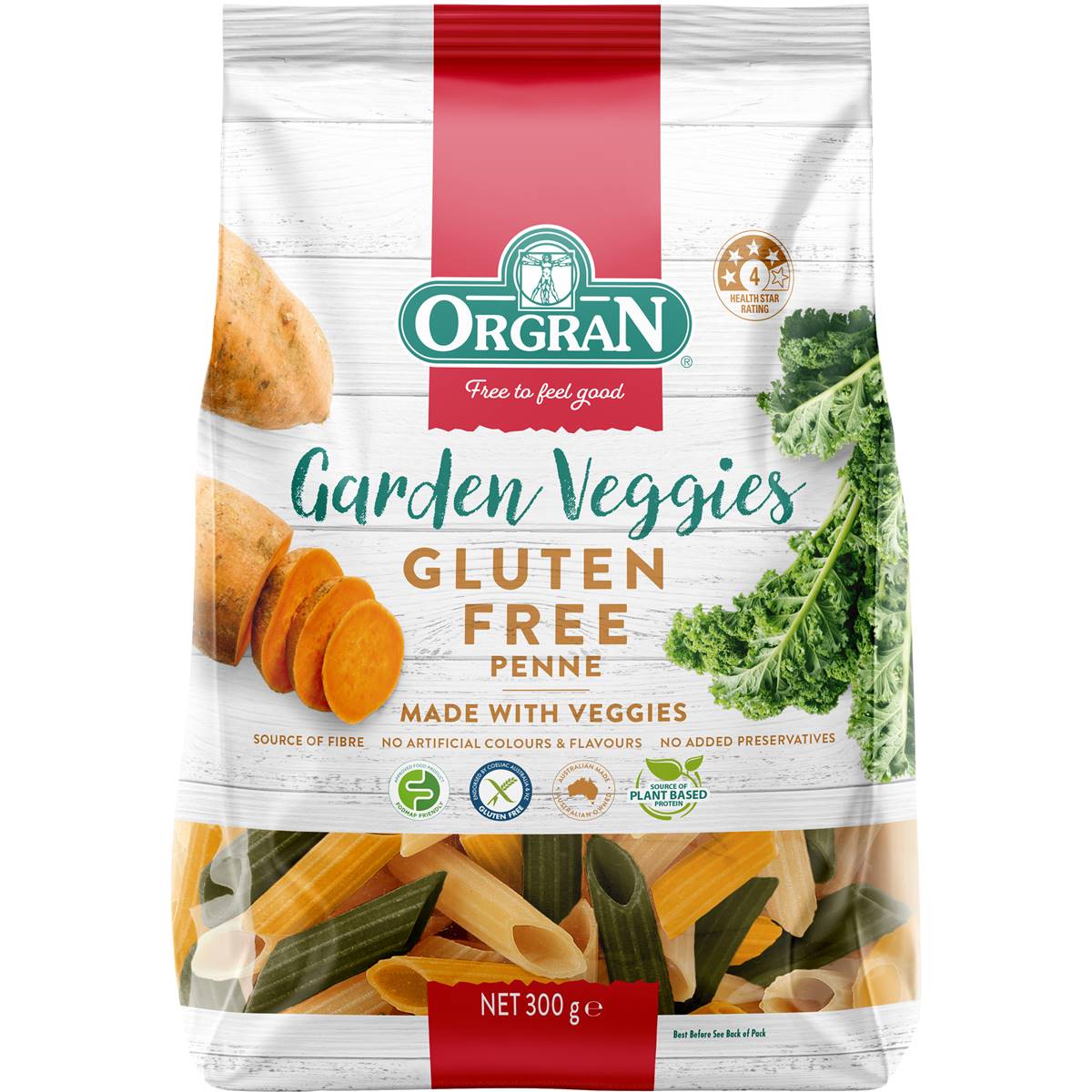 Orgran Gluten Free Pasta Garden Veggie Penne 300g | Woolworths
