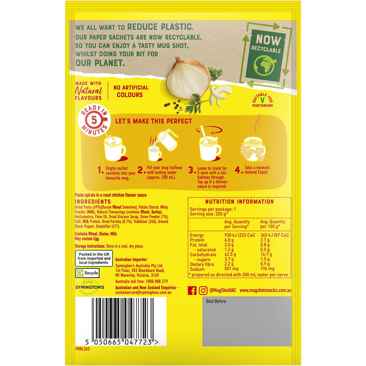 Mug Shot Pasta Roast Chicken Flavour 55g | Woolworths