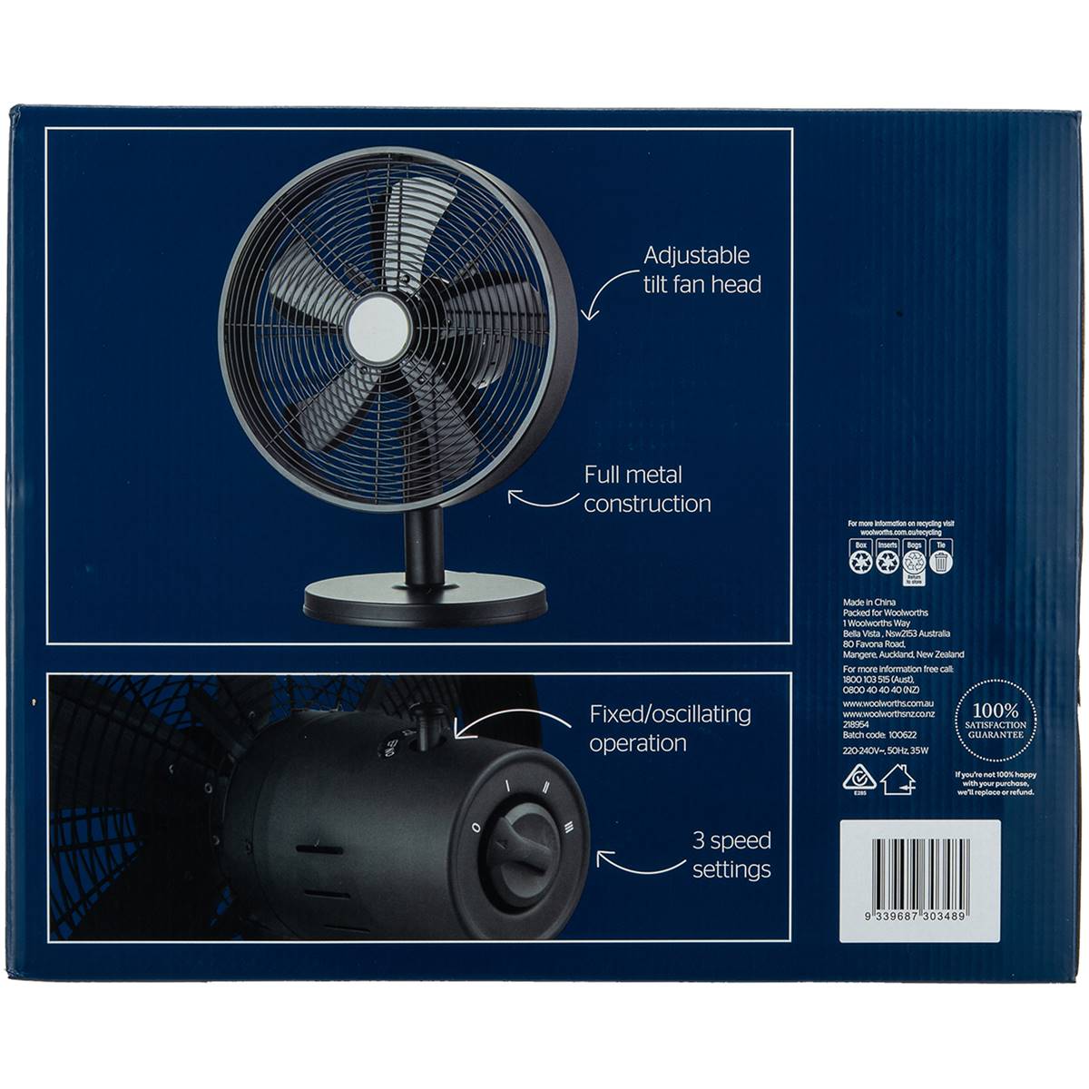 Adesso 30cm Metal Desk Fan Each | Woolworths