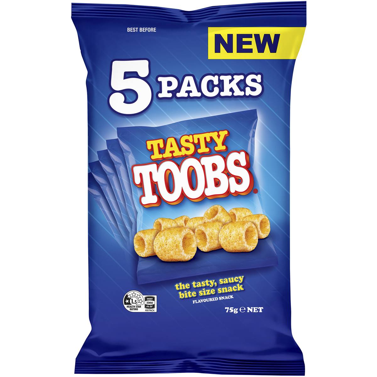 Tasty Toobs Tangy Snack Multipack 75g X 5 Pack | Woolworths