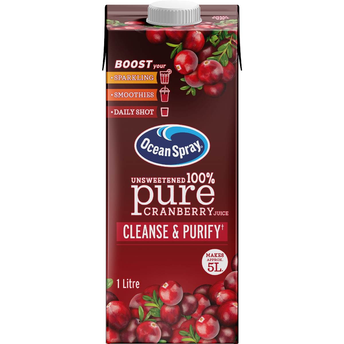Ocean Spray Unsweetened Pure Cranberry Juice 1l Woolworths Ocean Spray Unsweetened Pure Cranberry Juice 1l Woolworths