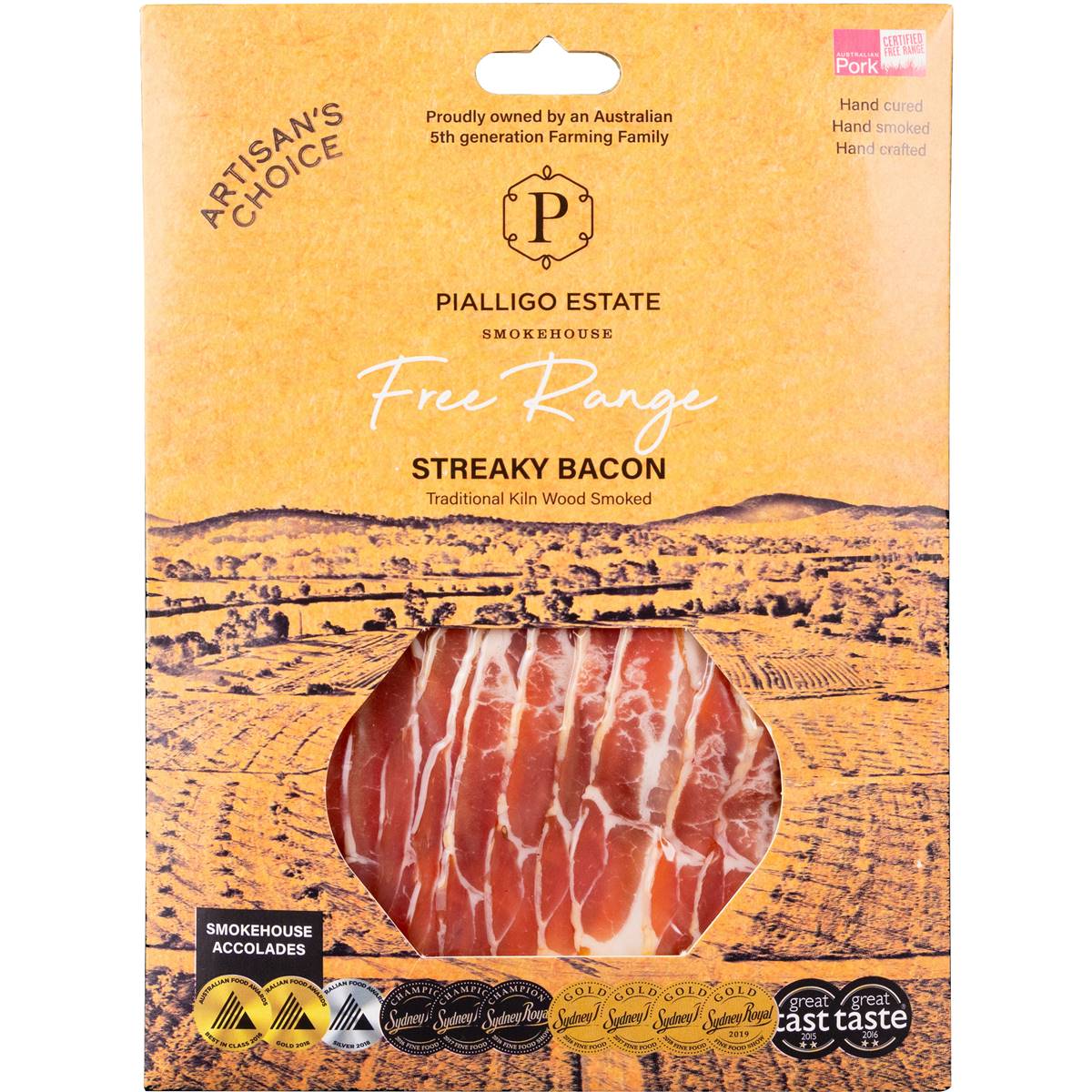 Pialligo Estate Free Range Streaky Bacon 160g | Woolworths
