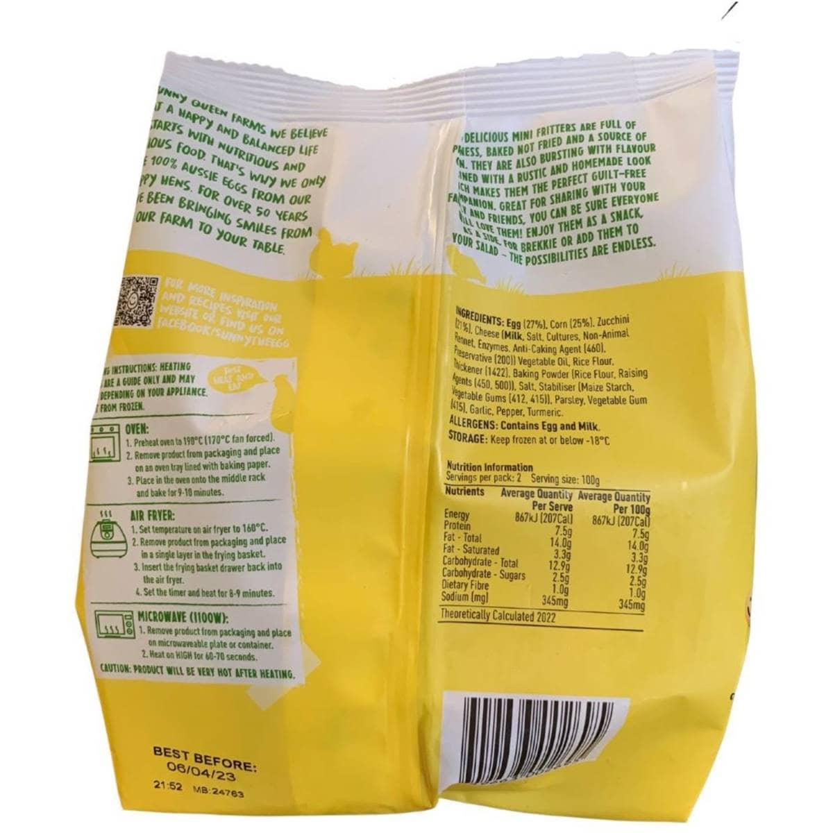 Sunny Queen Mini Fritters Corn & Zucchini Frozen 200g | Woolworths