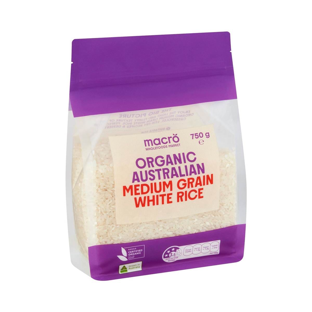 Macro Organic Australian Medium Grain White Rice 750g | Woolworths
