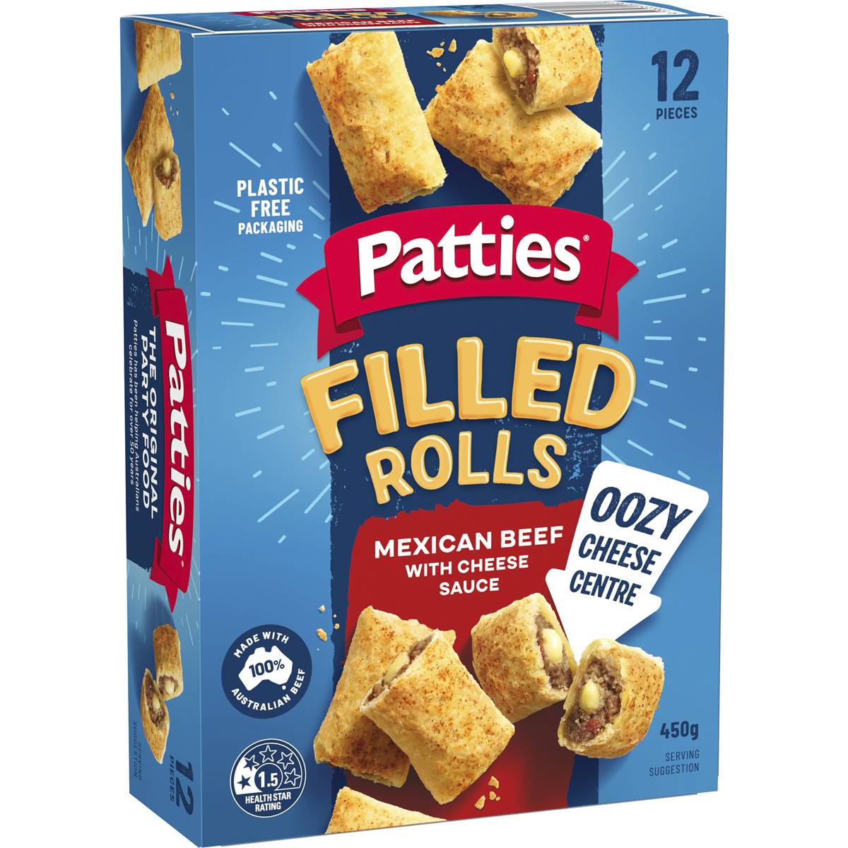 Patties Filled Rolls Original Beef With Cheese Sauce 450g | Woolworths